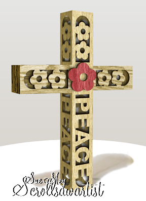 Compound cut cross - Peace - Scroll Saw Artist