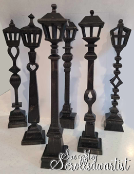 Compound cut lamp posts - Scroll Saw Artist