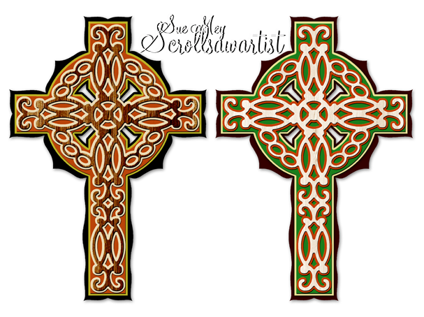 Multilayered Celtic cross - Scroll Saw Artist