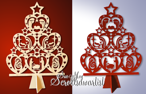 Freestanding nativity scenes tree - Scroll Saw Artist