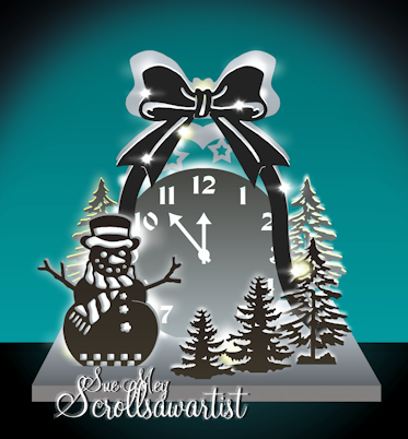 Lighted clock with snowman - Scroll Saw Artist