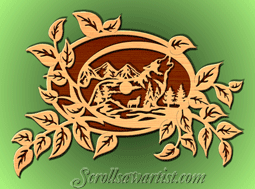 Howling wolf on base