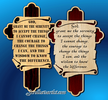 Serenity Prayer cross - Scroll Saw Artist