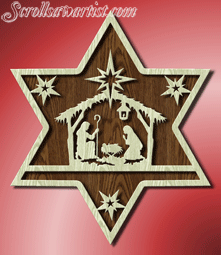 Nativity in star - Scroll Saw Artist