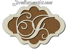Decorative initial plaque - I - Scroll Saw Artist
