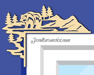 Decorative corner - Bear - Scroll Saw Artist