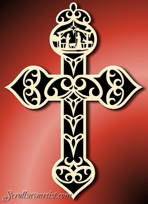 Nativity cross (NW579) - Scroll Saw Artist