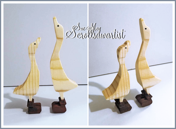 Compound cut ducks in boots - Scroll Saw Artist