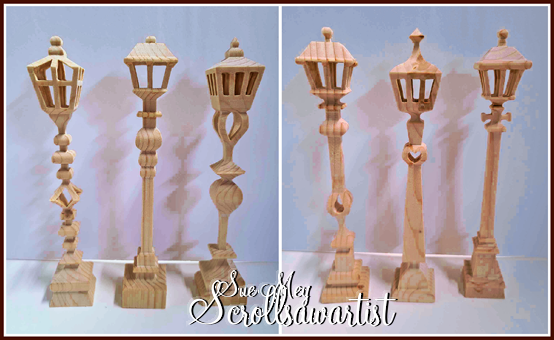 Compound cut lamp posts - Scroll Saw Artist