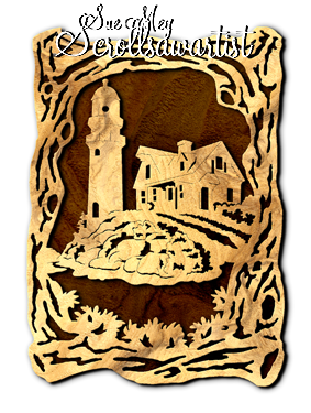 Wood frame with lighthouse scene - Scroll Saw Artist