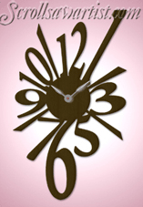 Crazy numbers wall clock - Scroll Saw Artist