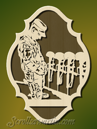 Soldier moment of silence plaque - Scroll Saw Artist