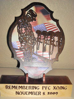 Soldier moment of silence plaque - Scroll Saw Artist