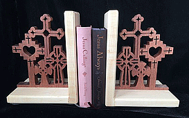 Crosses bookends - Scroll Saw Artist