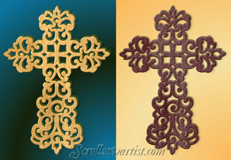 Flamboyant fret cross - Scroll Saw Artist
