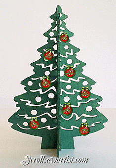 Slotted tree with baubles - Scroll Saw Artist
