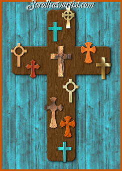 Cross with small cross overlays - Scroll Saw Artist
