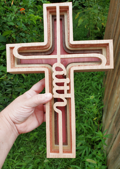 Layered Word in cross set - Scroll Saw Artist