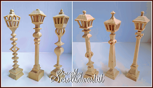Compound cut lamp posts - Scroll Saw Artist