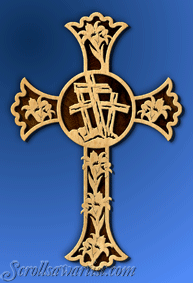Cornucopia cross - Scroll Saw Artist