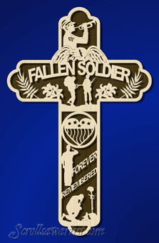 Fallen soldier cross - Scroll Saw Artist