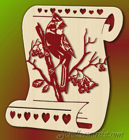 Scroll - Cardinal - Scroll Saw Artist