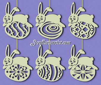 Bunny & egg ornaments - Scroll Saw Artist