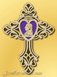 Purple heart cross - Scroll Saw Artist