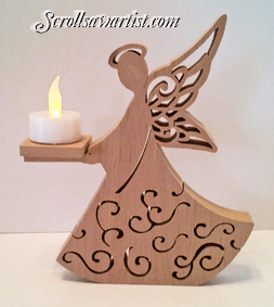 Angel tea light stand - Scroll Saw Artist
