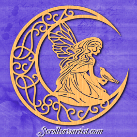 Fairy on Moon - Scroll Saw Artist