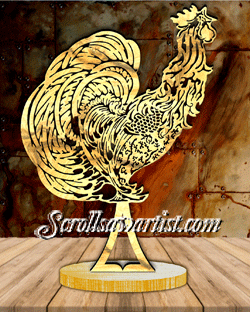 Freestanding figurine - Rooster - Scroll Saw Artist