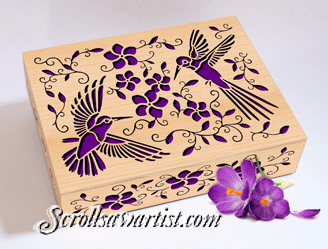 Hummingbird trinket box - Scroll Saw Artist