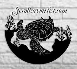 Sea turtle scene - Scroll Saw Artist