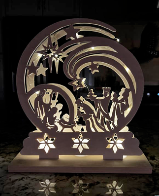 Lighted nativity scene #2 - Scroll Saw Artist