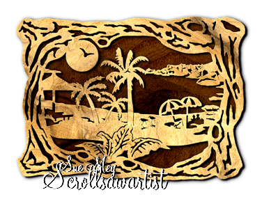 Wood frame with beach scene - Scroll Saw Artist