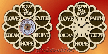 Words wall clock - Scroll Saw Artist
