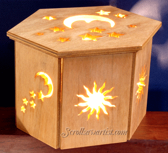 Sun, moon & stars night light - Scroll Saw Artist