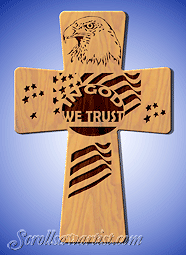 In God We Trust cross - Scroll Saw Artist