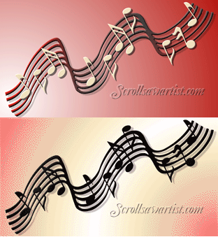 Music notes ribbon - Scroll Saw Artist