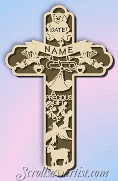 Baby birth cross - Scroll Saw Artist