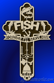 FISH acronym cross - Scroll Saw Artist