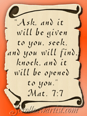 Bible verse scroll Mat 7:7 - Scroll Saw Artist