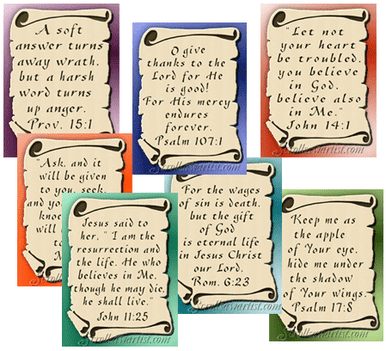 Bible verse scrolls set #2 - Scroll Saw Artist