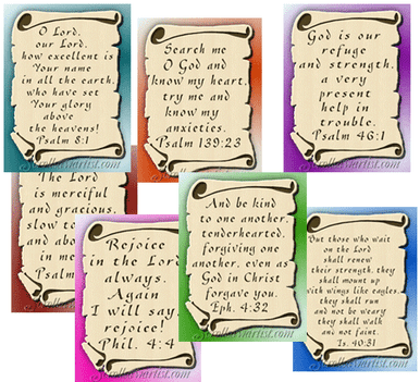 Bible verse scrolls set #3 - Scroll Saw Artist