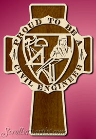 Proud Civil Engineer cross - female - Scroll Saw Artist