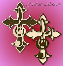 Treble clef cross - Scroll Saw Artist