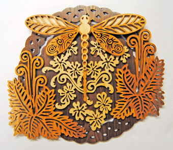 Multilayered dragonfly plaque - Scroll Saw Artist