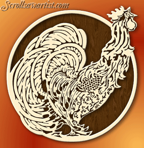 Rooster in a circle - Scroll Saw Artist