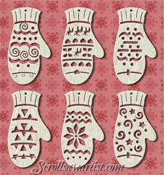 Mitten ornaments #2 - Scroll Saw Artist