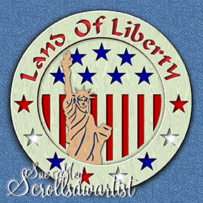 Decorative plate - Land Of Liberty - Scroll Saw Artist